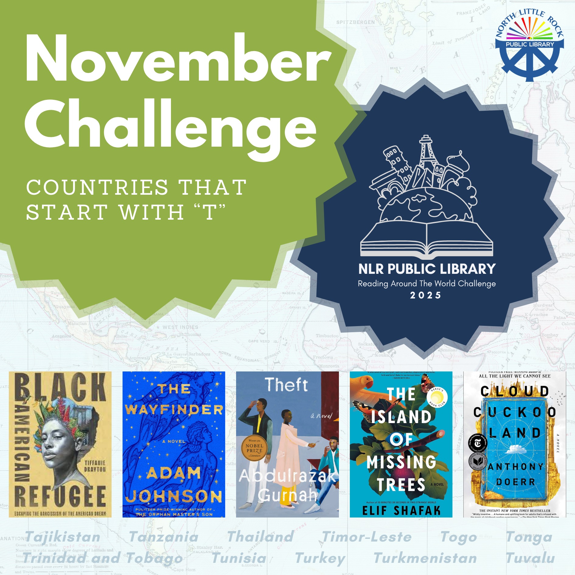 November Reading Around the World Challenge – NLRPLS